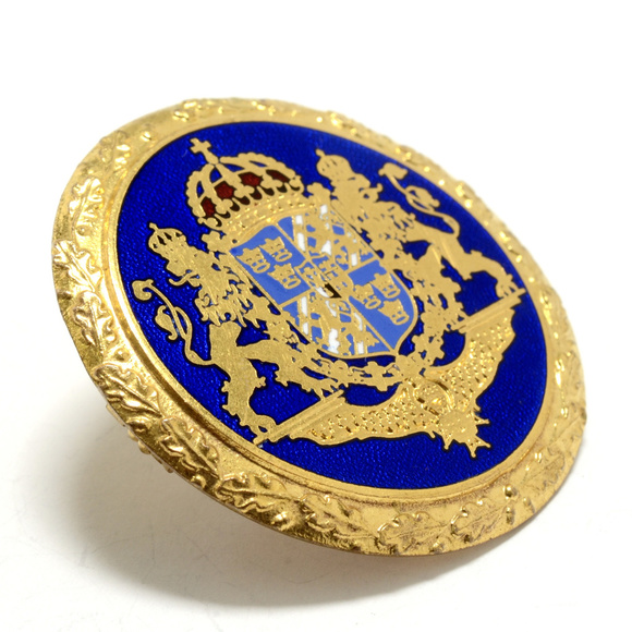 Vintage | Jewelry | Swedish Royal Coat Of Arms Gilt Enamel Brooch ...